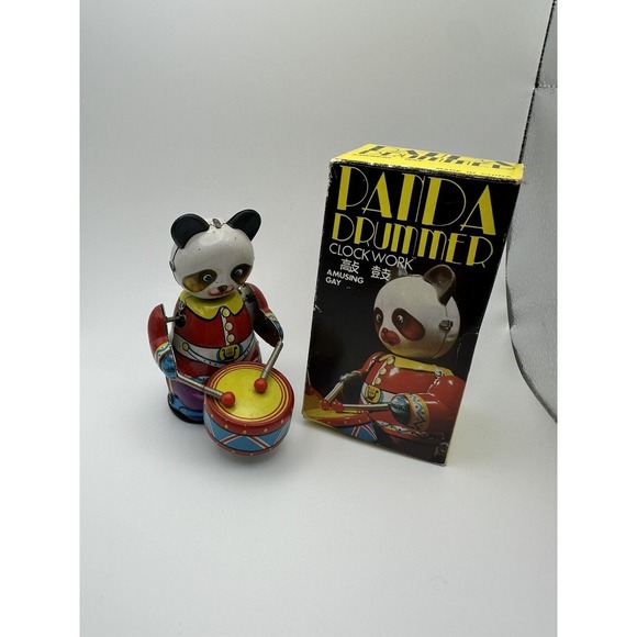 Bird | Vintage Panda Drummer Toy With Original Box Works Clock Work ...